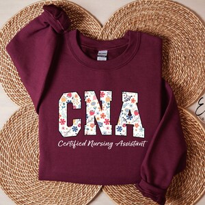 Floral CNA Nurse Sweatshirt, Certified Nursing Assistant Shirt, CNA ...