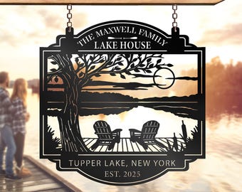 Personalized Metal Lake House Sign: Outdoor Lake Decor - Etsy