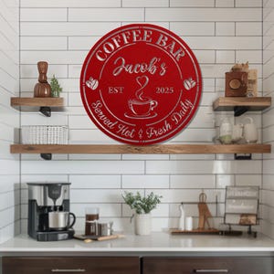 Personalized Coffee Bar Sign for Kitchen,coffee Bar Sign Wall Art ...