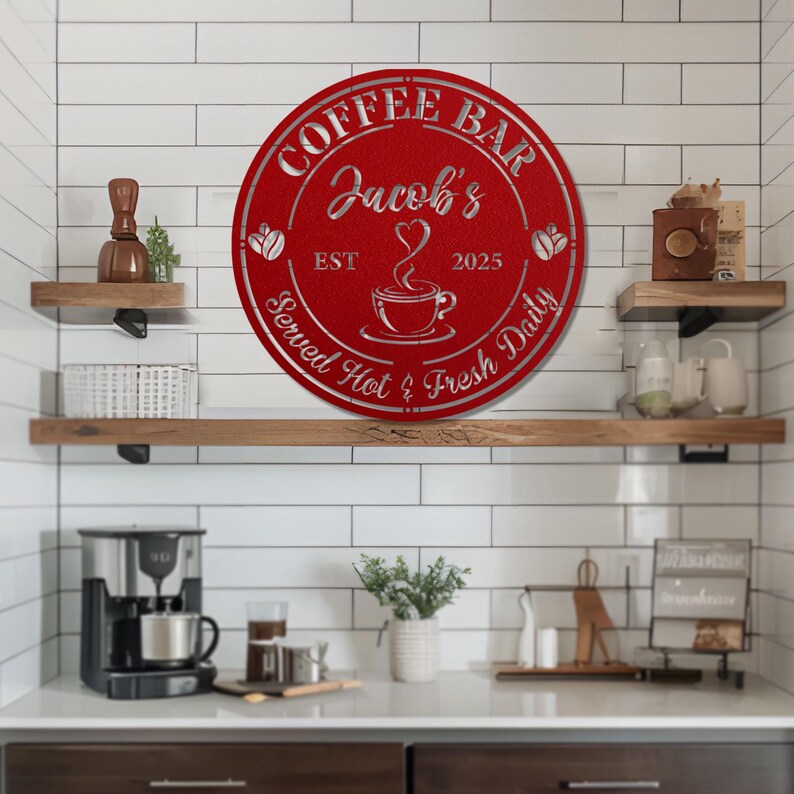 Personalized Coffee Bar Sign for Kitchen,coffee Bar Sign Wall Art ...