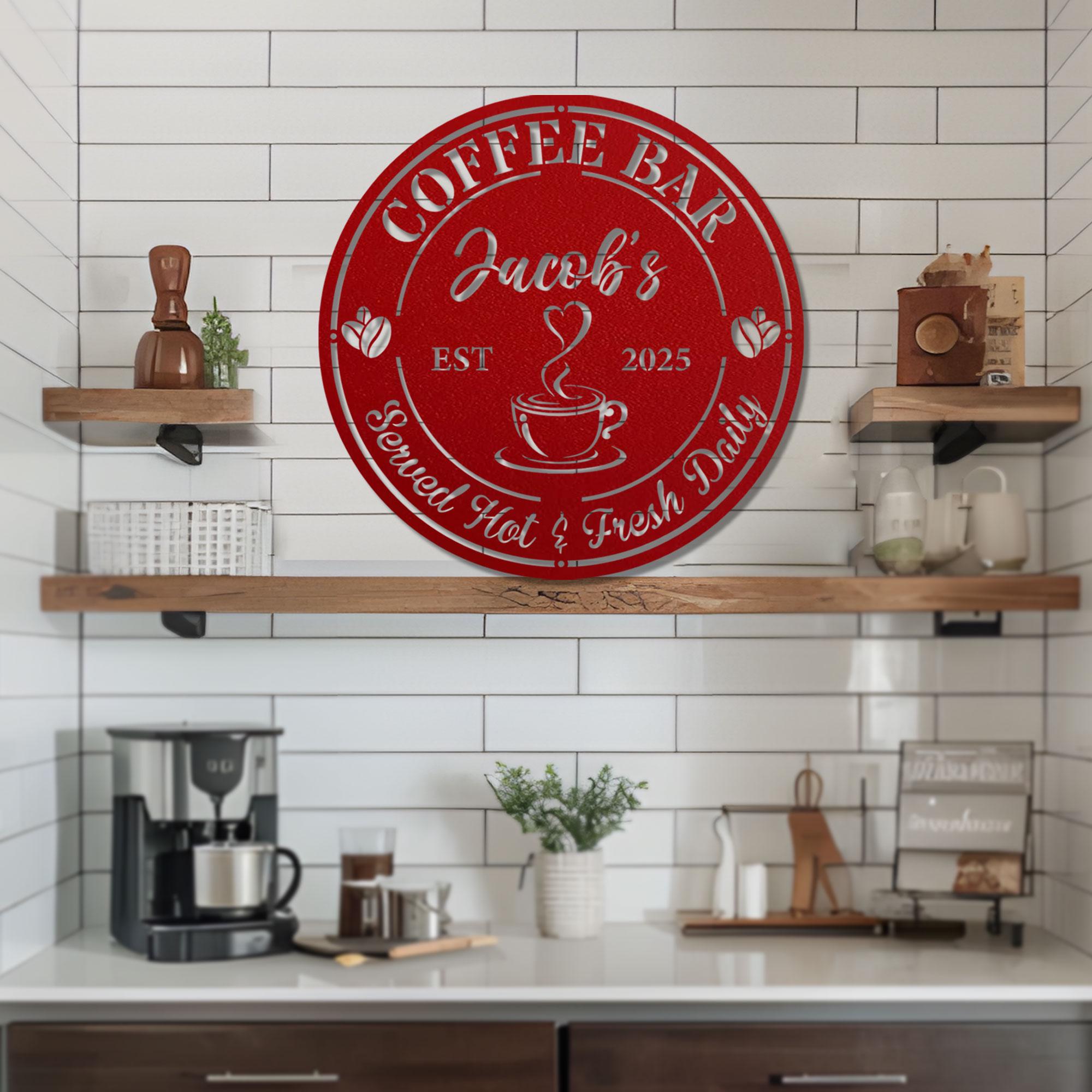 Personalized Coffee Bar Sign for Kitchen,coffee Bar Sign Wall Art ...