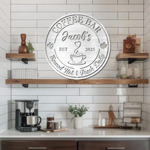 Personalized Coffee Bar Sign for Kitchen,coffee Bar Sign Wall Art ...