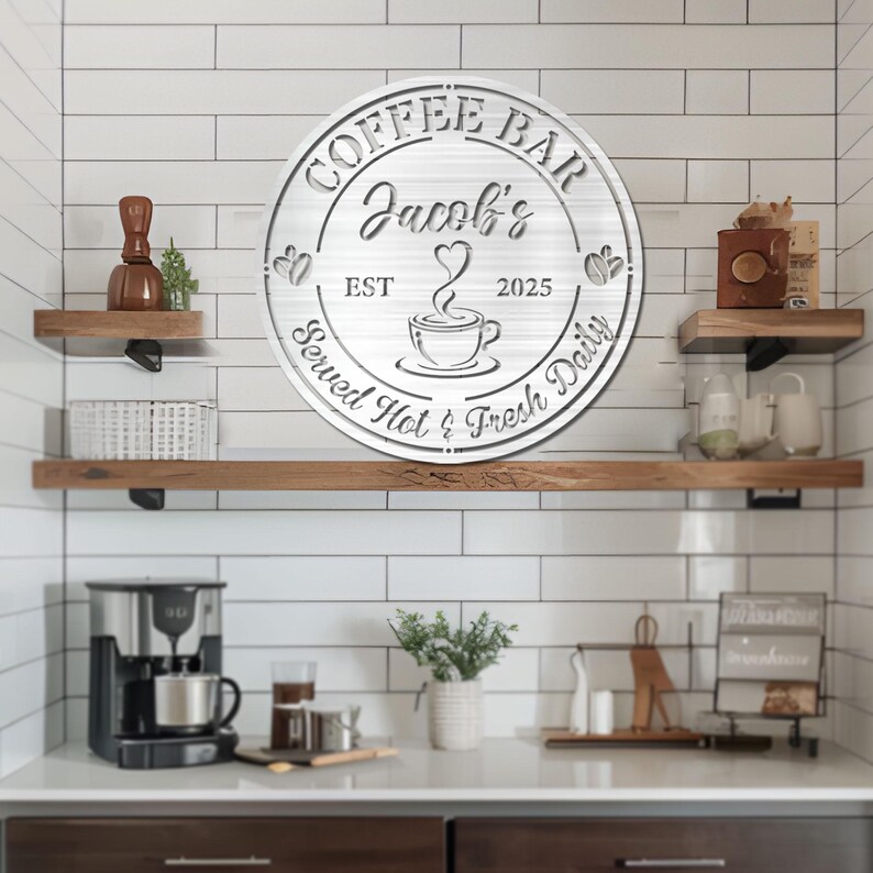 Personalized Coffee Bar Sign for Kitchen,coffee Bar Sign Wall Art ...