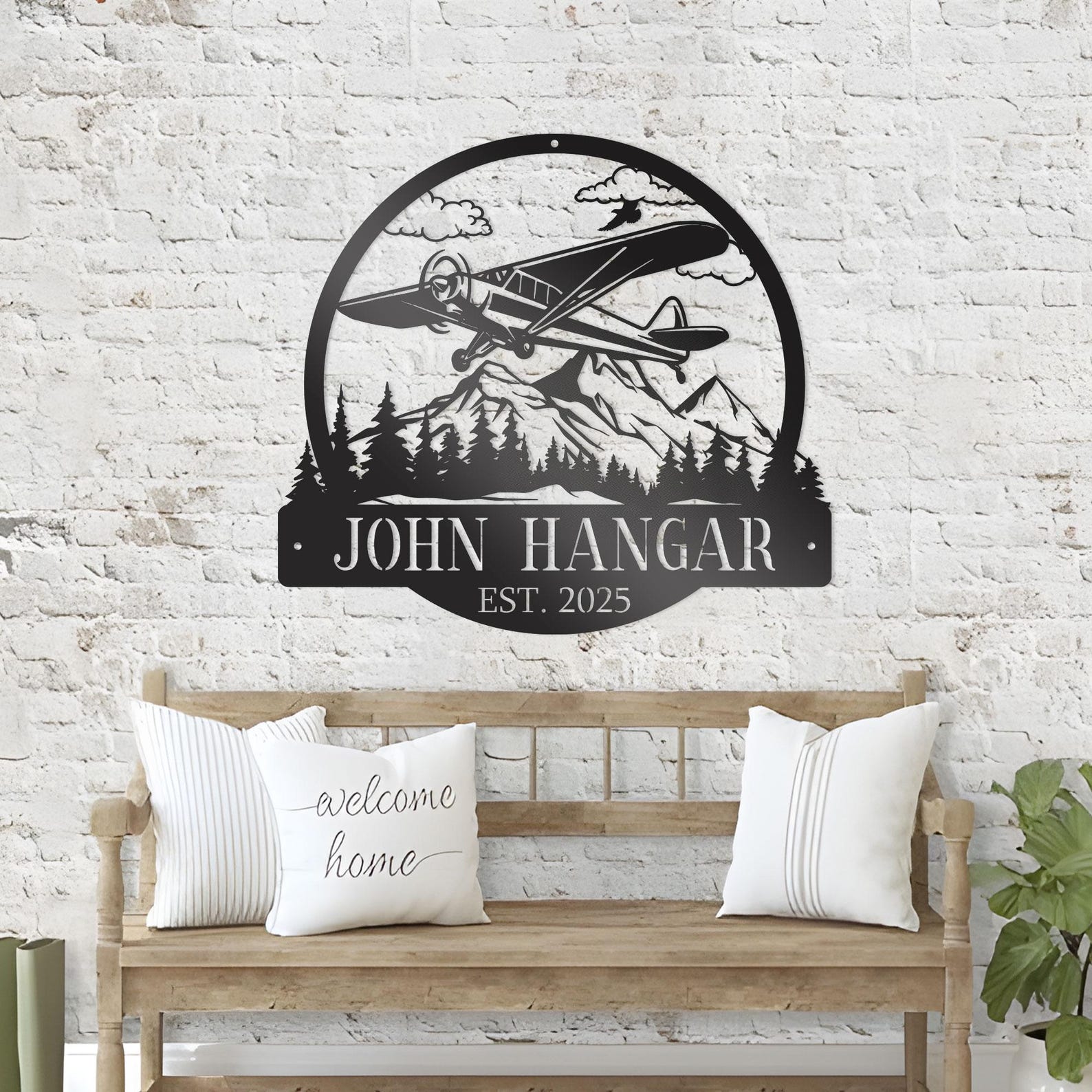 Custom LED Airplane Hangar Sign: Personalized Aviation Decor - Etsy