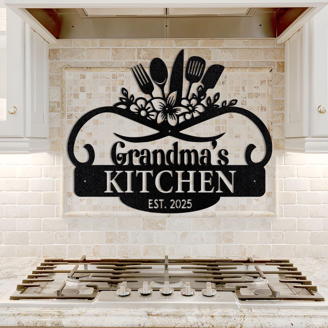 Personalized Kitchen Metal Sign: Custom Grandma's Kitchen Wall Art - Etsy