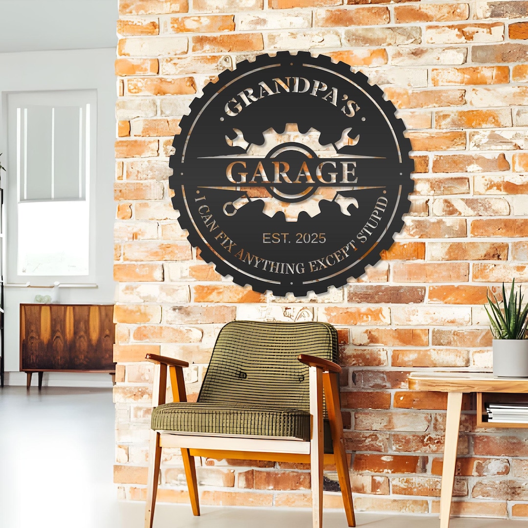 Custom Garage Sign, Personalized Workshop Sign, Can't Fix Stupid ...