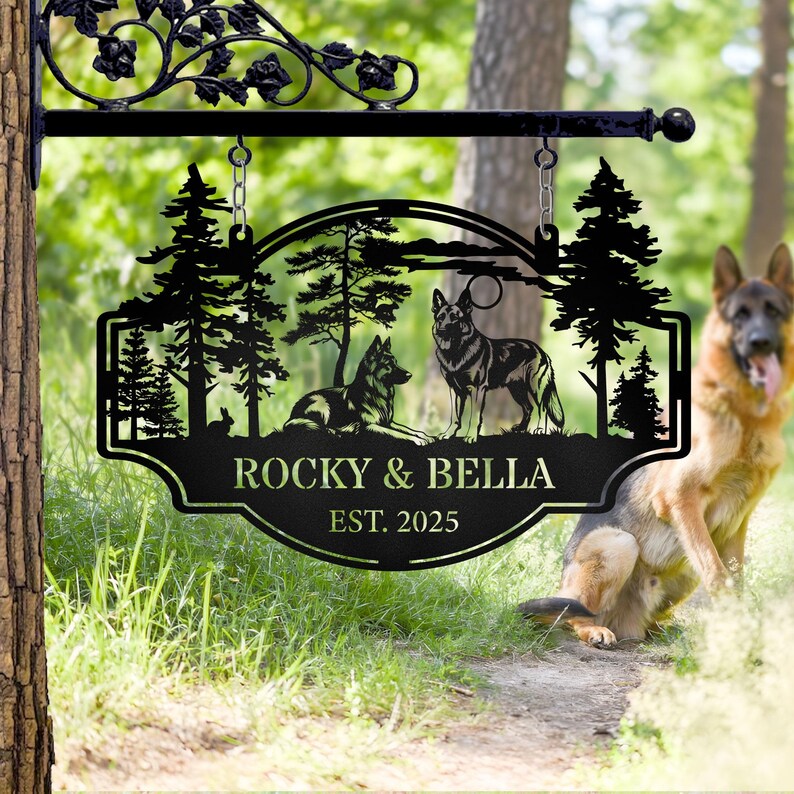 Custom German Shepherd Metal Sign: Personalized Dog Memorial Wall Art ...