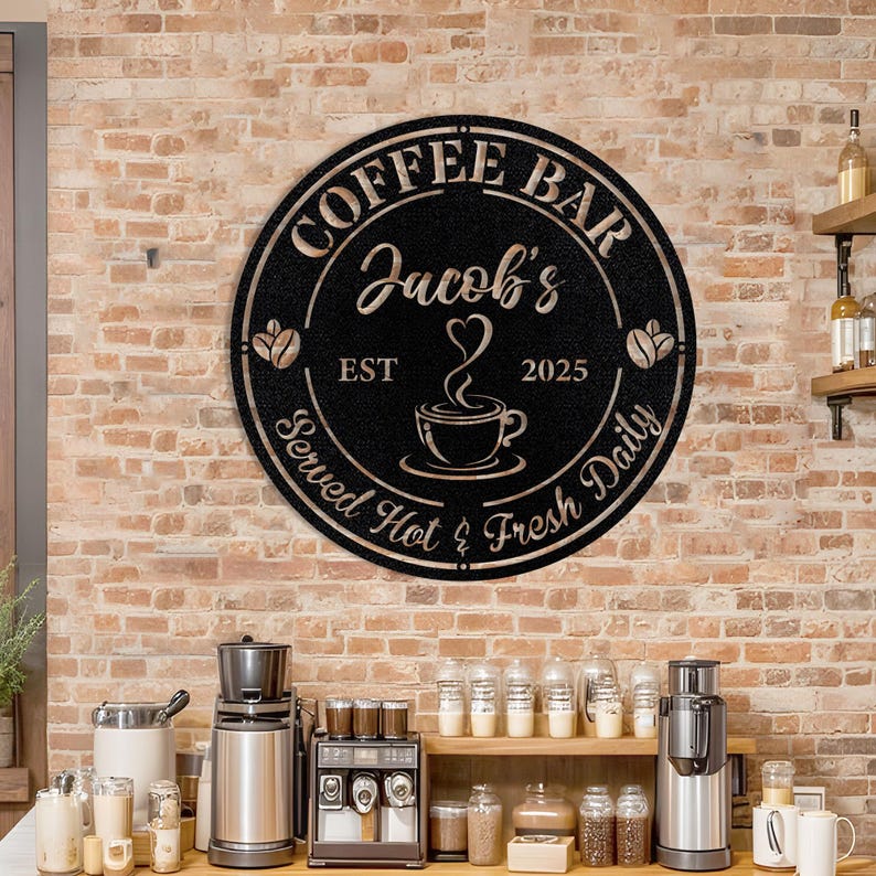 Personalized Coffee Bar Sign for Kitchen,coffee Bar Sign Wall Art ...