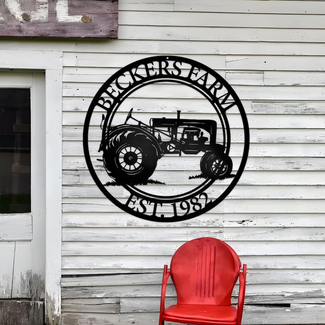 Custom Tractor Metal Sign Outdoor Decor, Personalized Tractor Metal ...