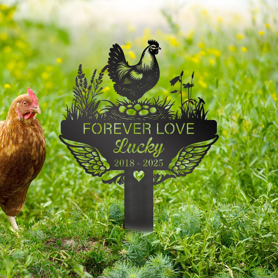 Custom Chicken Memorial Garden Stake,personalized Chicken Grave Marker ...