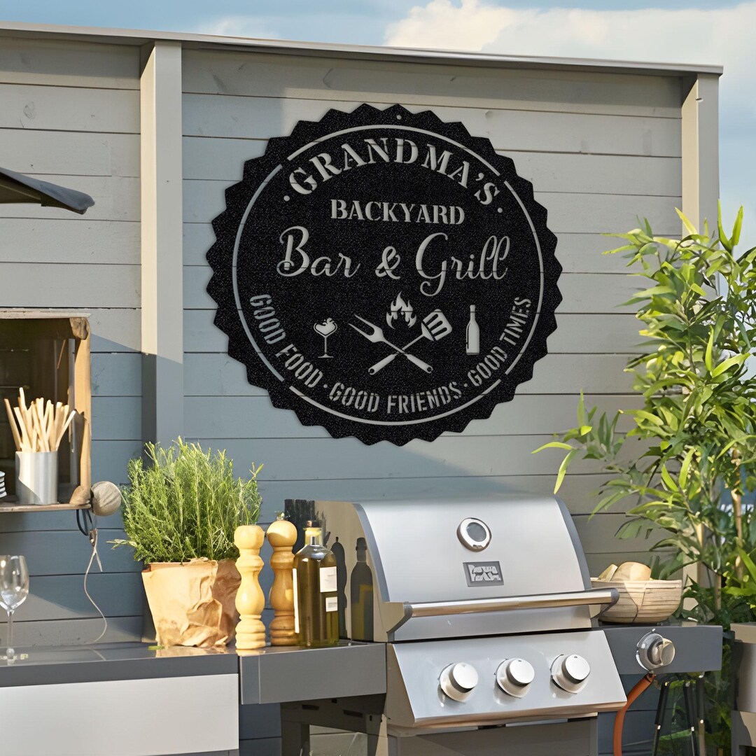Bar Sign Backyard Bar & Grill,personalized Backyard Sign Outdoor,grill ...