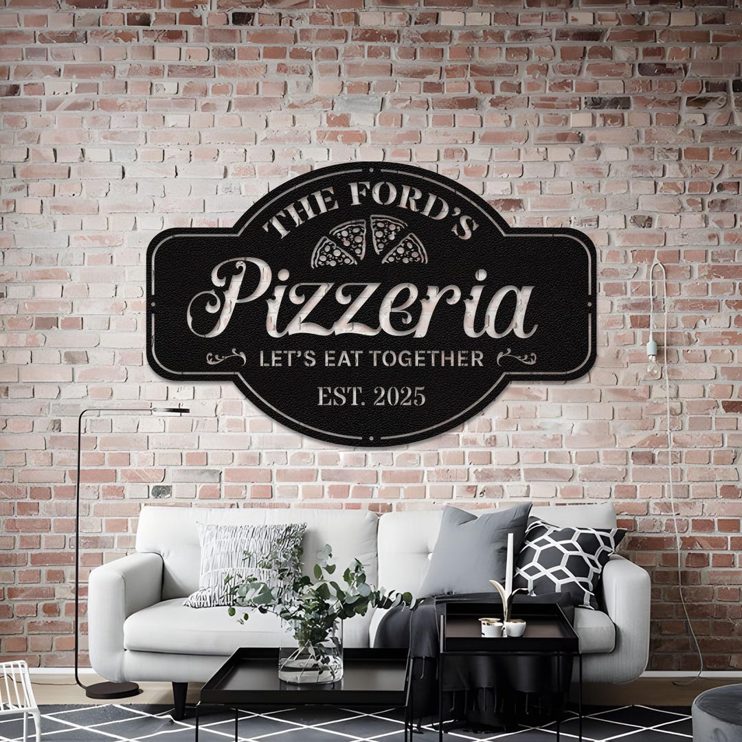 Personalized Pizzeria Metal Sign: Custom Pizza Restaurant Wall Decor - Etsy