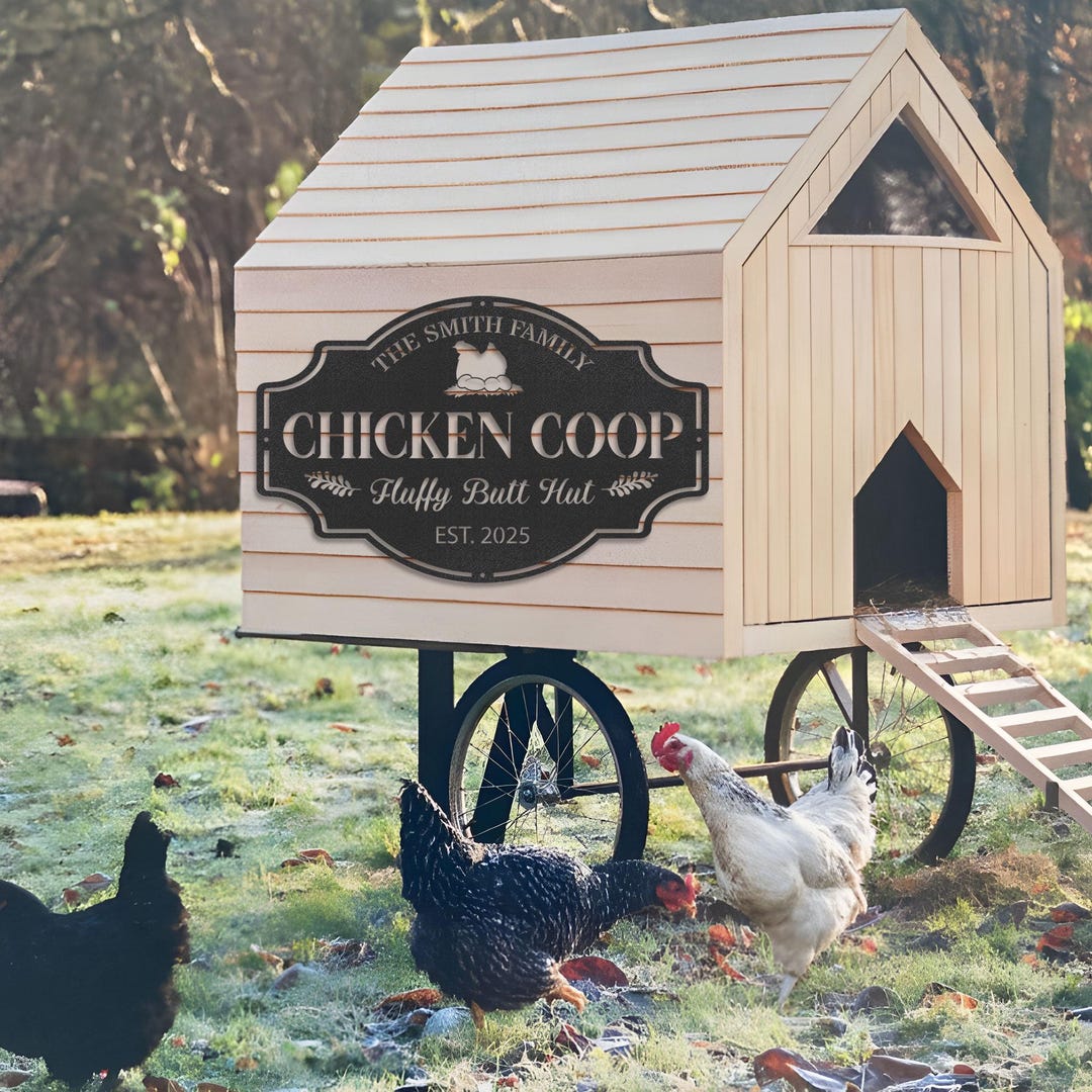 Personalized Hen House Metal Sign Outdoor Decor, Hen House Sign, Custom ...