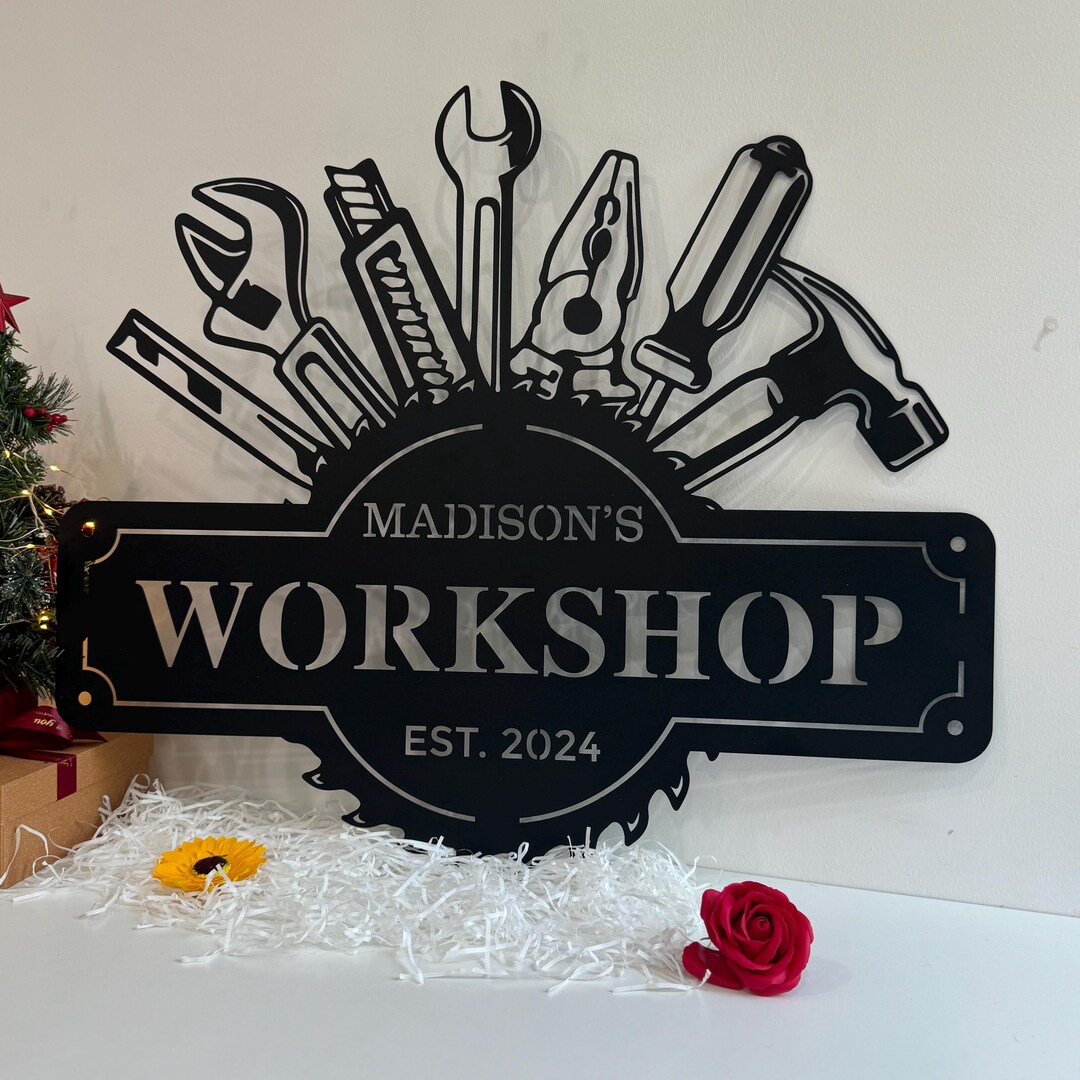 Personalized Fathers Day Sign for Dad,papas Work Shop Metal Sign,garage ...