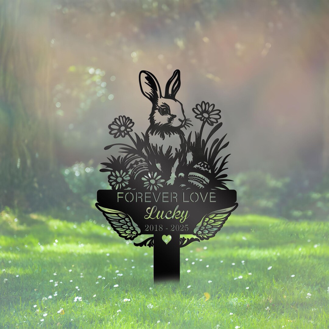 Rabbit Memorial Stake Sign Personalized Lop Rabbit Grave Marker, Pet ...