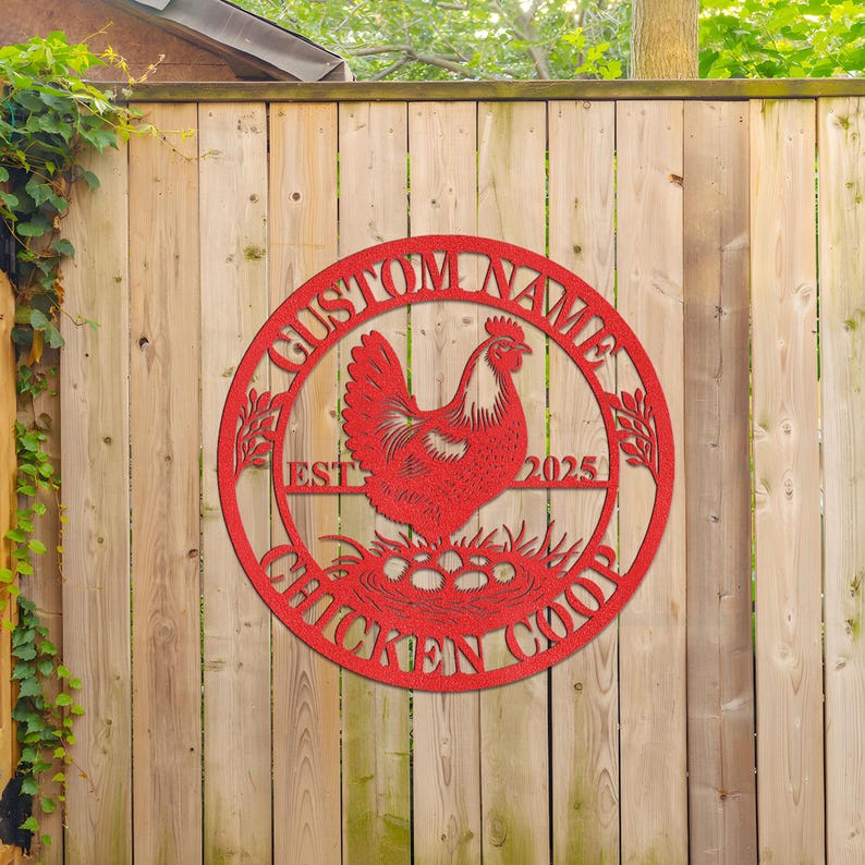 Personalized Metal Chicken Sign: Custom Farmhouse Decor, Chicken Coop ...