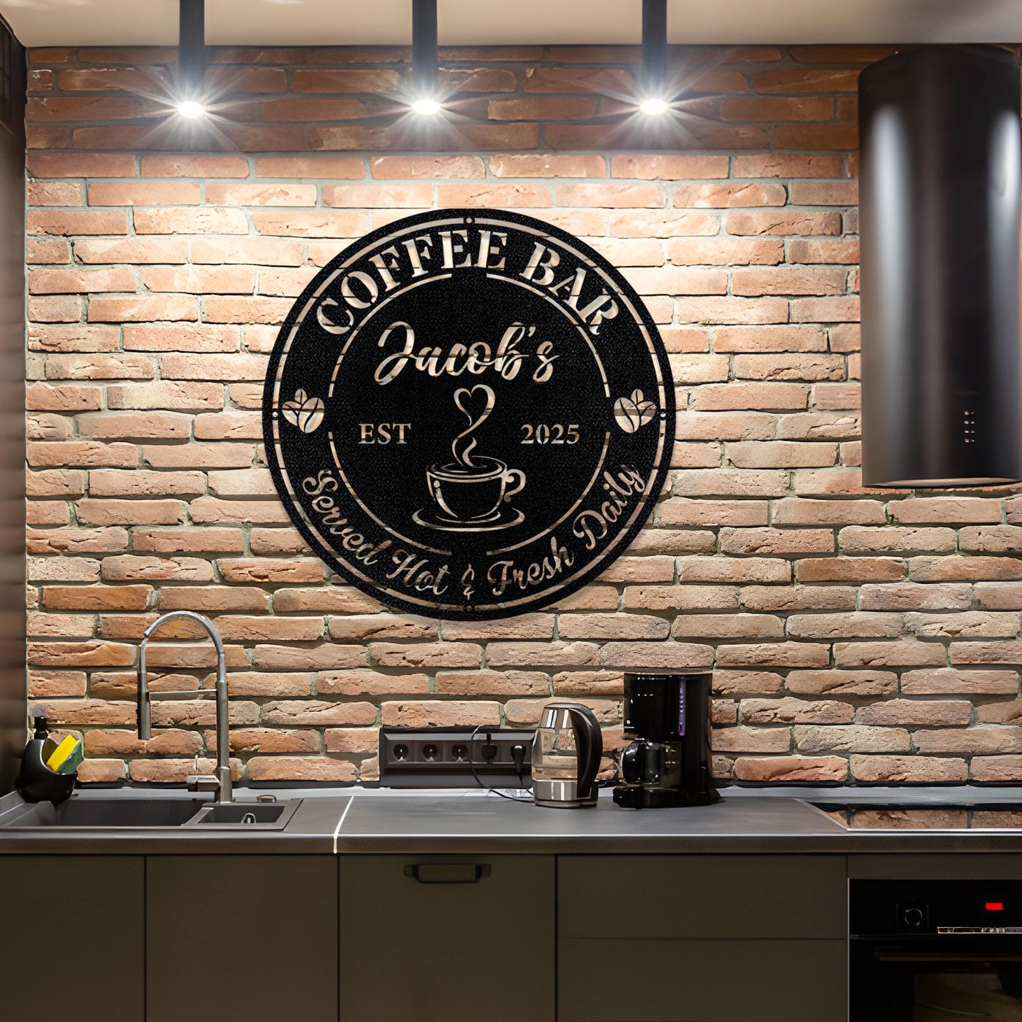 Personalized Coffee Bar Sign for Kitchen,coffee Bar Sign Wall Art ...