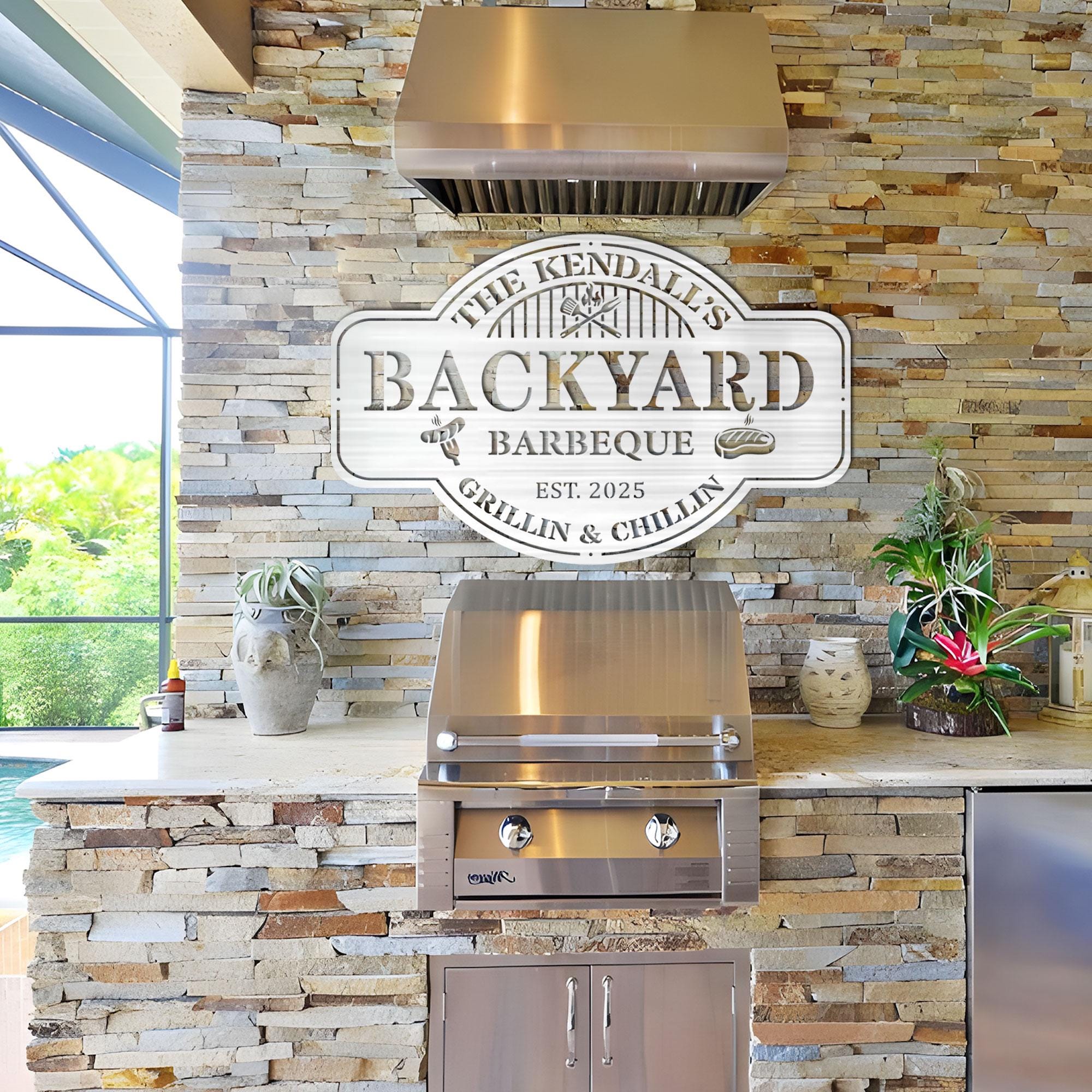 Personalized Metal Barbecue Wall Sign, Custom Grill Sign, Barbecue Sign ...