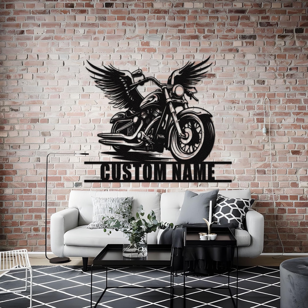 Personalized Motorcycle Metal Sign With Light: Custom Biker Name Art - Etsy