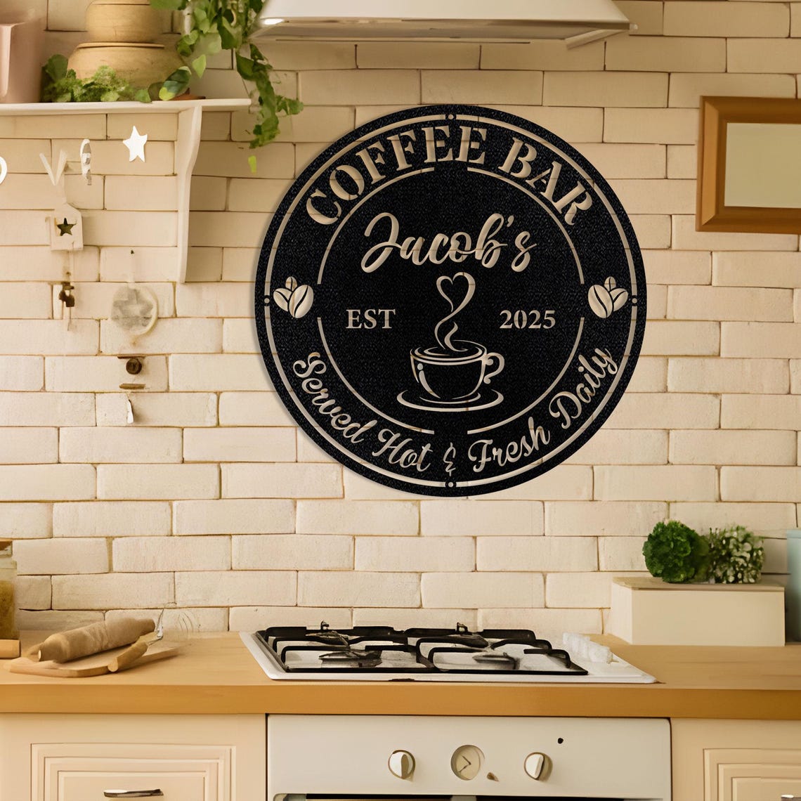 Personalized Coffee Bar Sign for Kitchen,coffee Bar Sign Wall Art ...