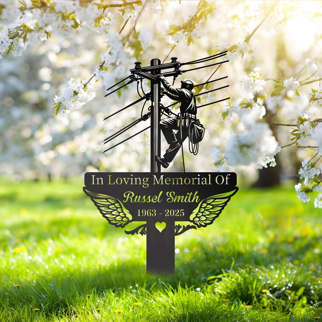 Personalized Lineman Memorial Stake for Outdoor,metal Stake,lineman ...
