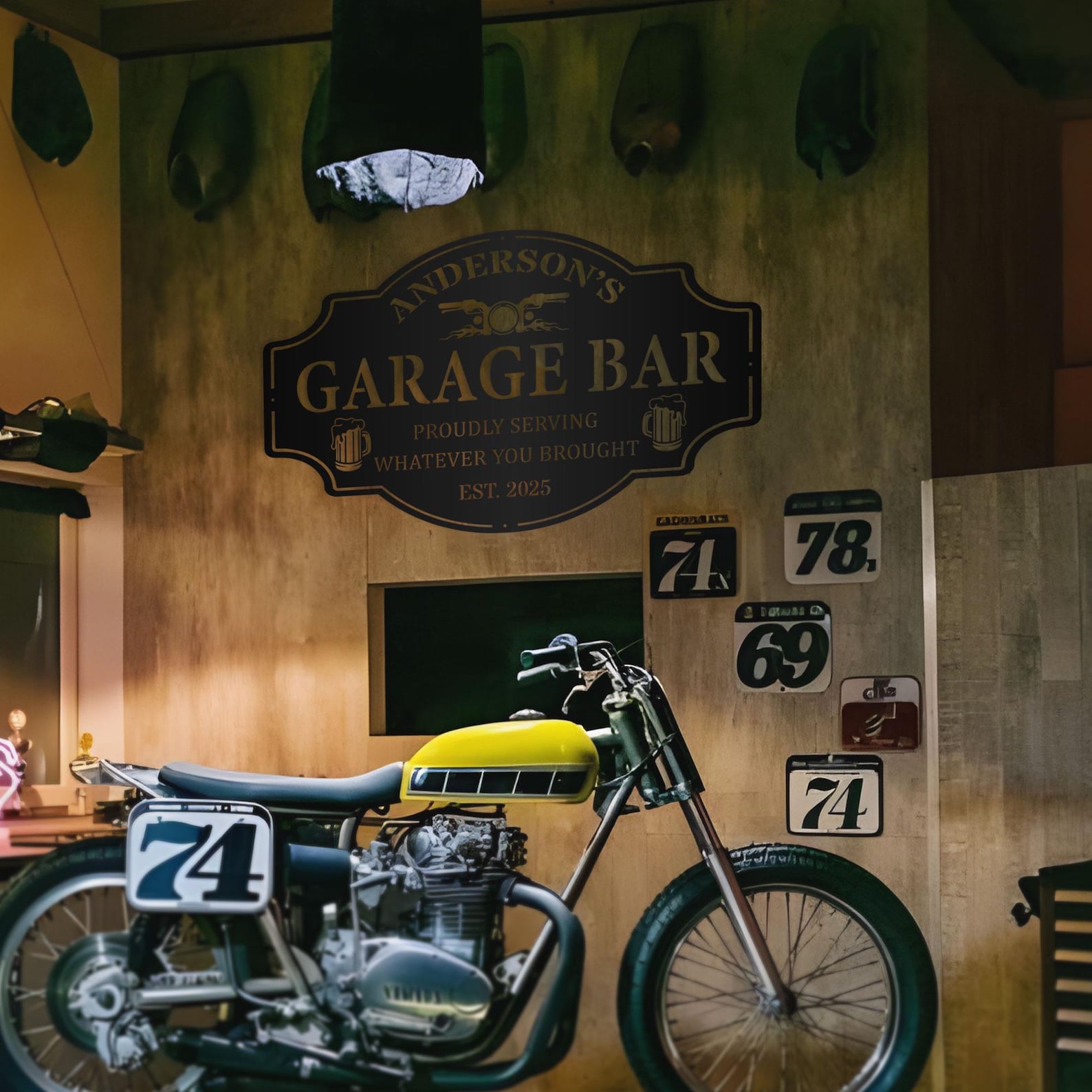 Custom Name Garage Bar Metal Sign: Personalized Mancave Decor - Etsy