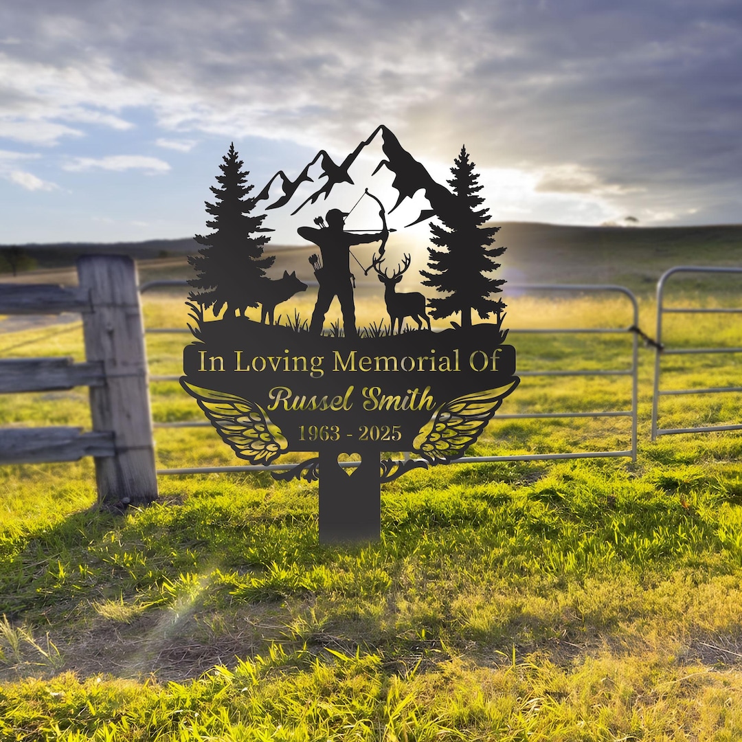 Personalized Hunter Memorial Stake for Outdoor Deer Memorial Stake ...