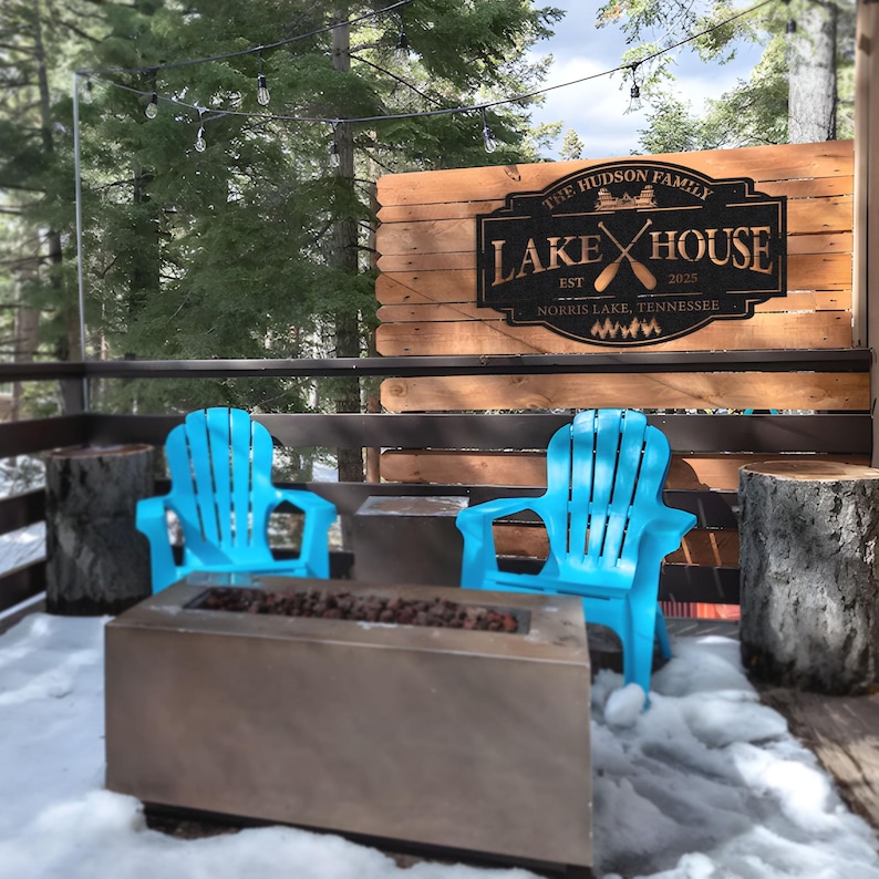 Personalized Metal Lake House Sign: Outdoor Lake Decor - Etsy