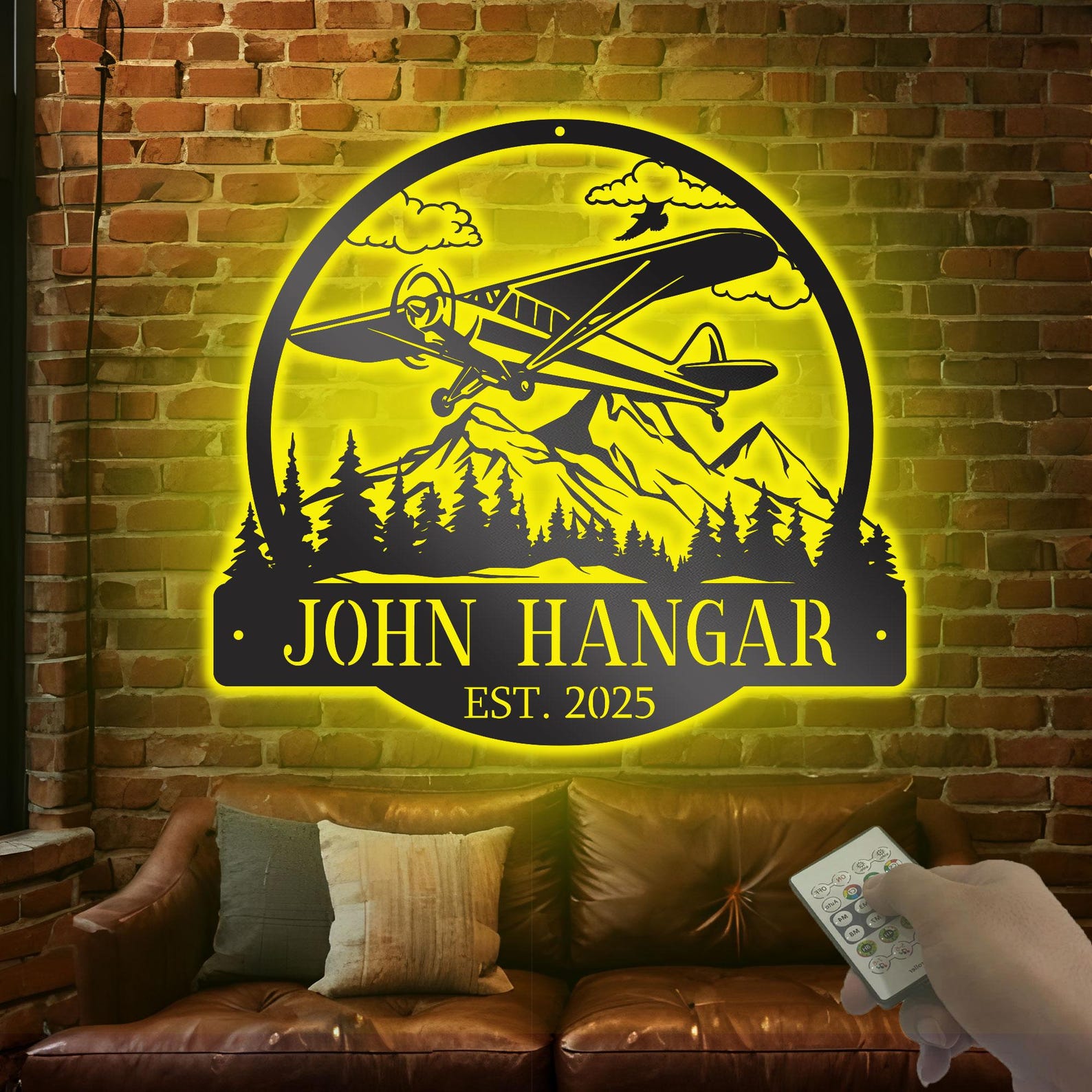 Custom LED Airplane Hangar Sign: Personalized Aviation Decor - Etsy