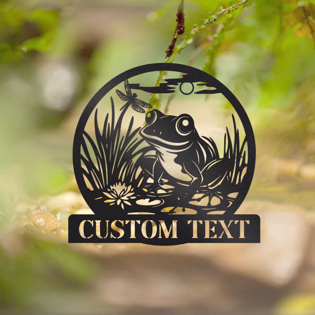 Custom Frog Metal Sign, Personalized Frog Name Sign, Frog Metal Wall ...
