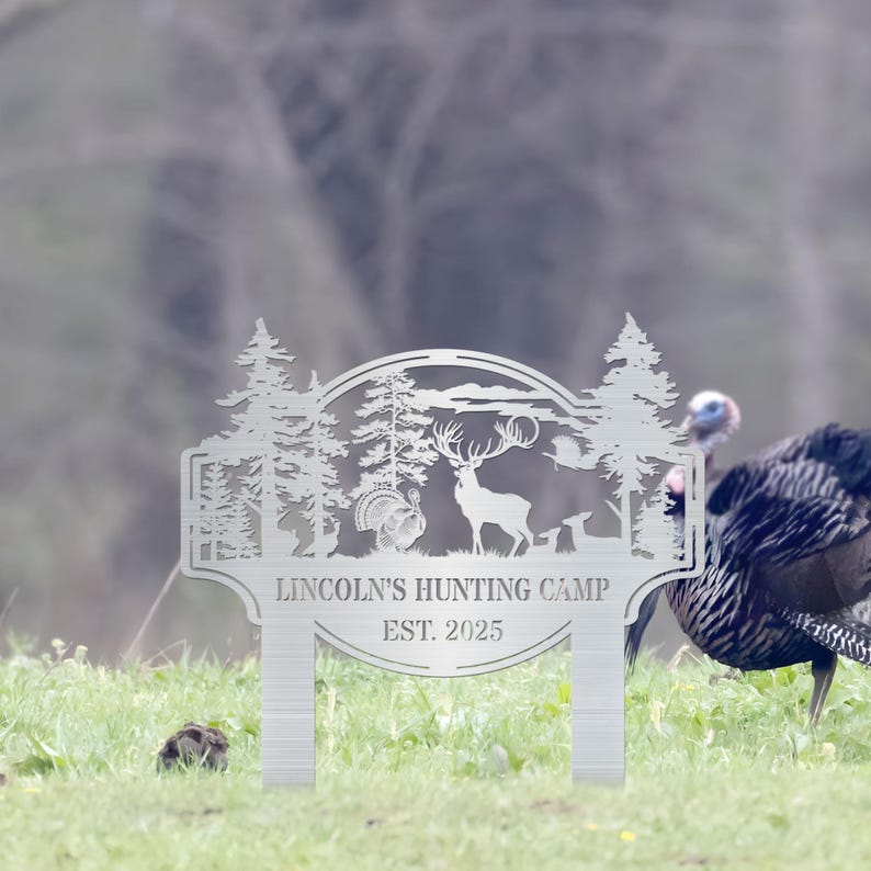 Personalized Metal Deer & Turkey Sign: Custom Outdoor Decor - Etsy