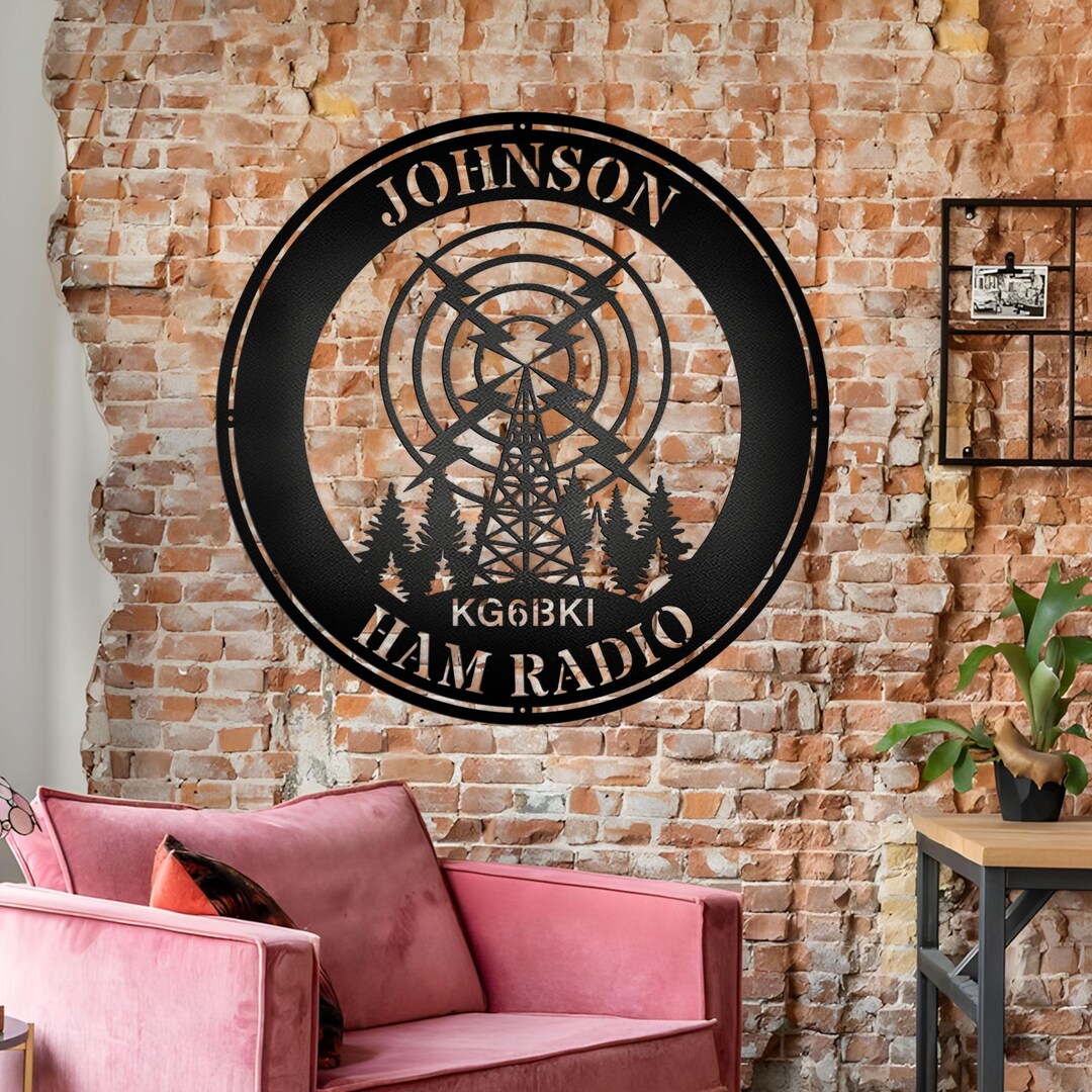 Amateur Radio Monogram Custom Ham Radio Metal Wall Art Ham Shack Decor ...