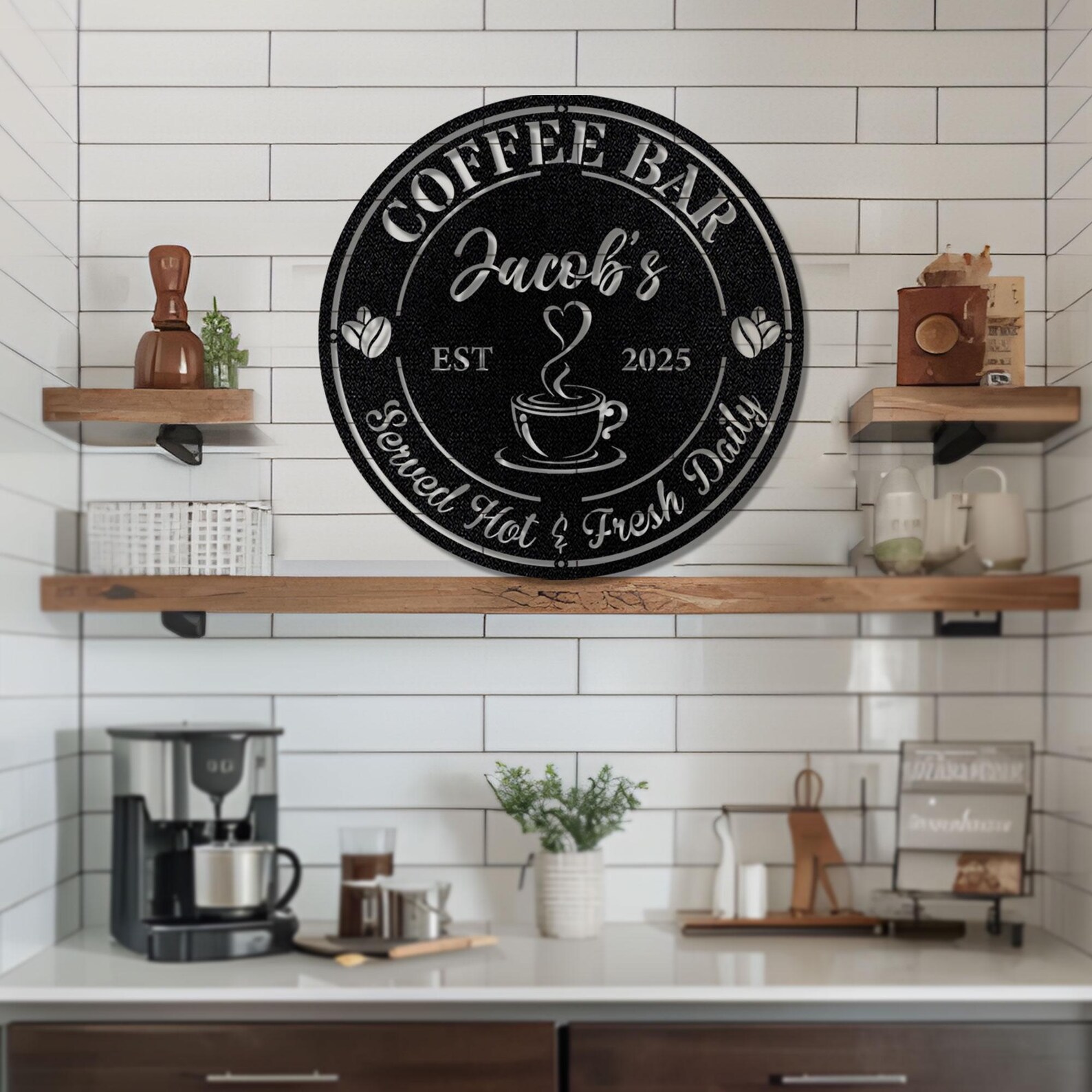Personalized Coffee Bar Sign for Kitchen,coffee Bar Sign Wall Art ...