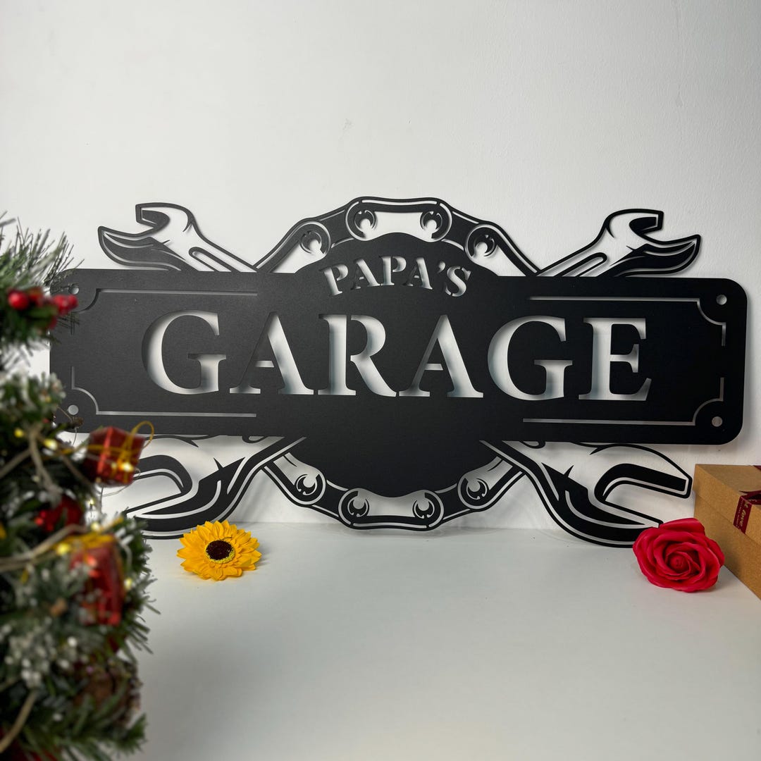 Personalized Metal Garage Sign,custom Name Garage Decor,papas Garage ...