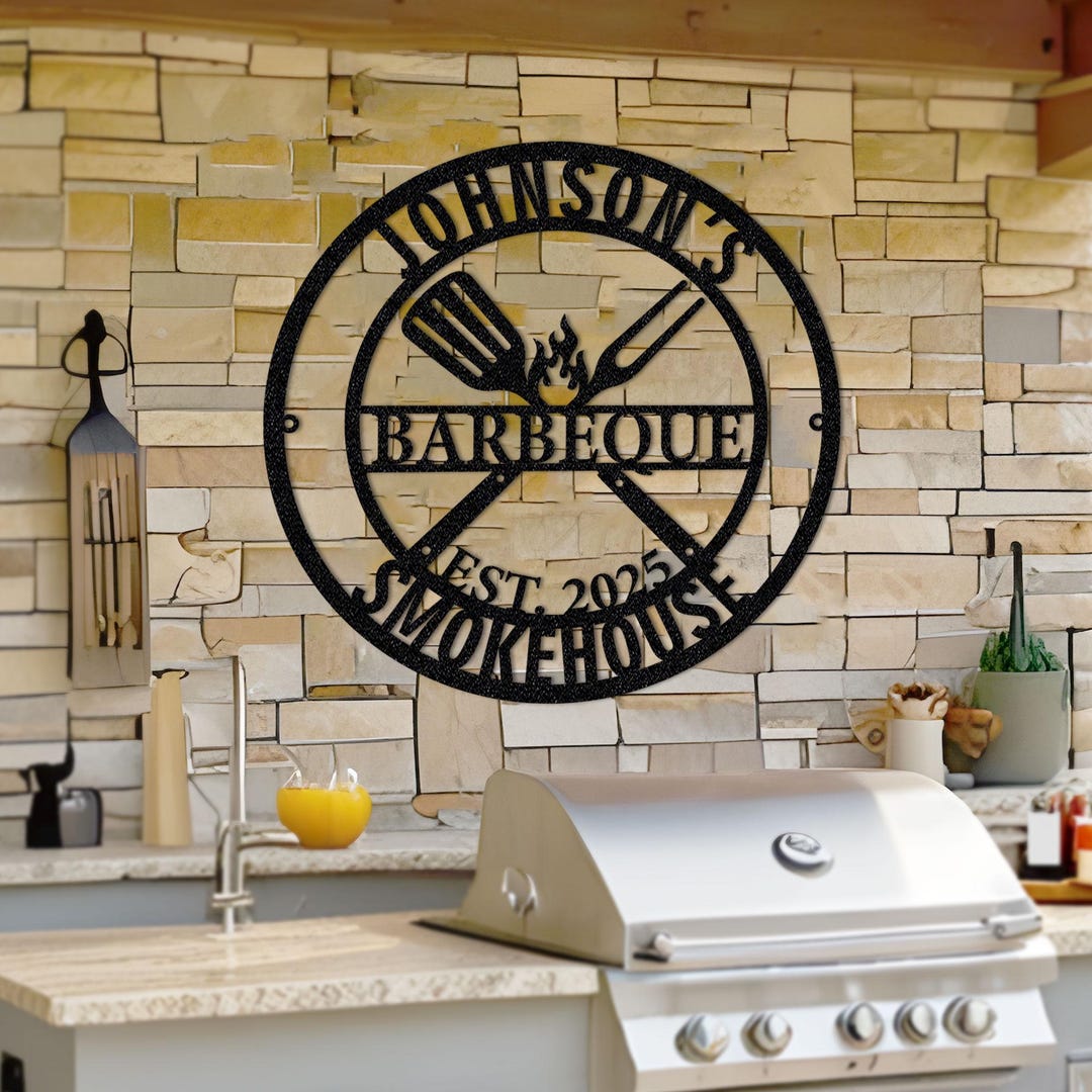 Personalized Metal Barbecue Wall Sign,custom Grill Sign, Barbecue Sign ...
