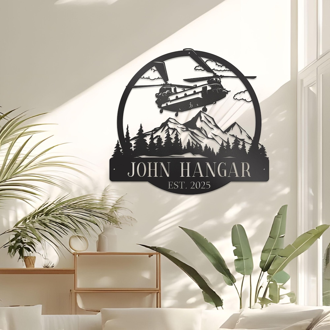 Custom Chinook Helicopter Metal Sign: Personalized Military Aviation ...