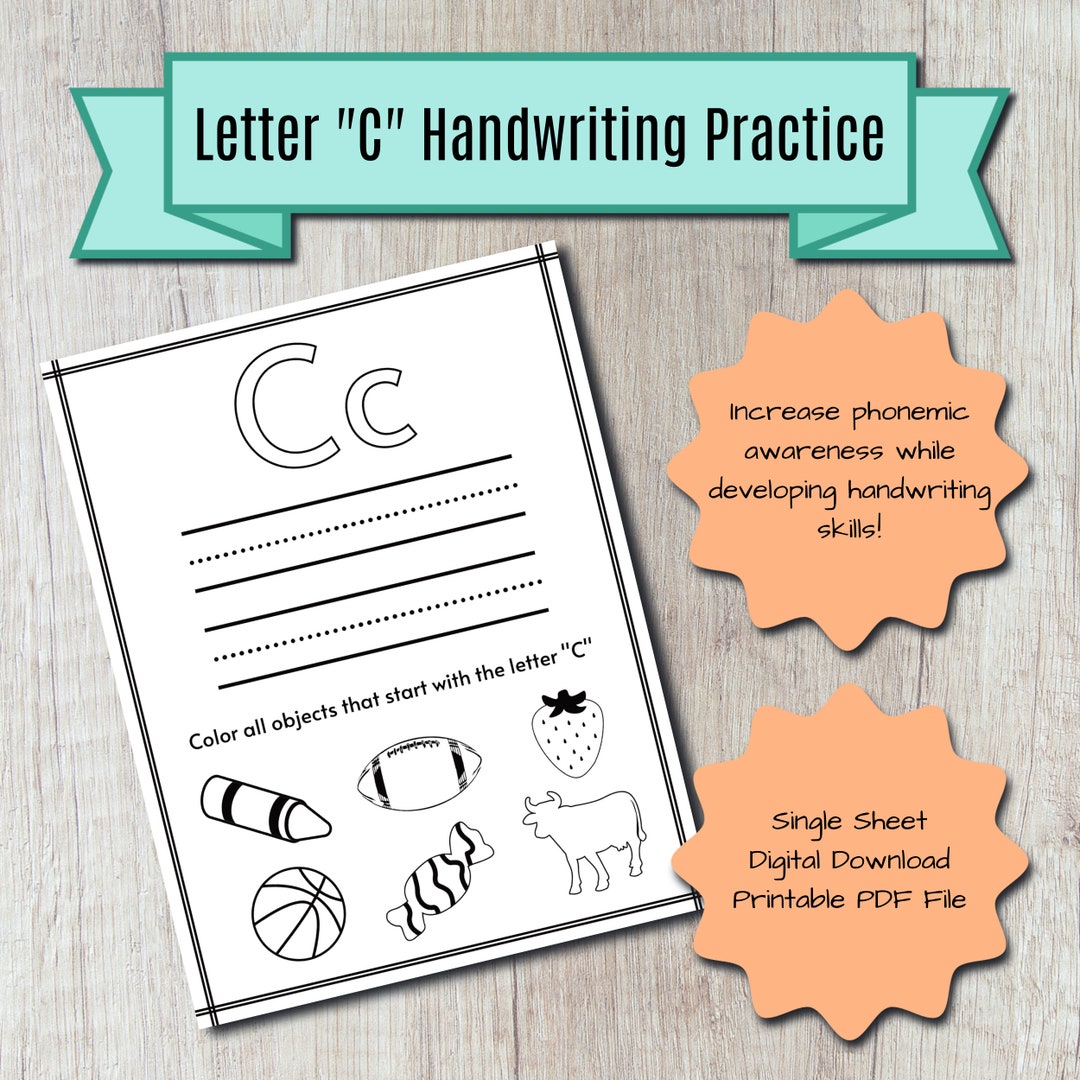 Letter c Traceable Handwriting Practice I Individual Letter Coloring ...