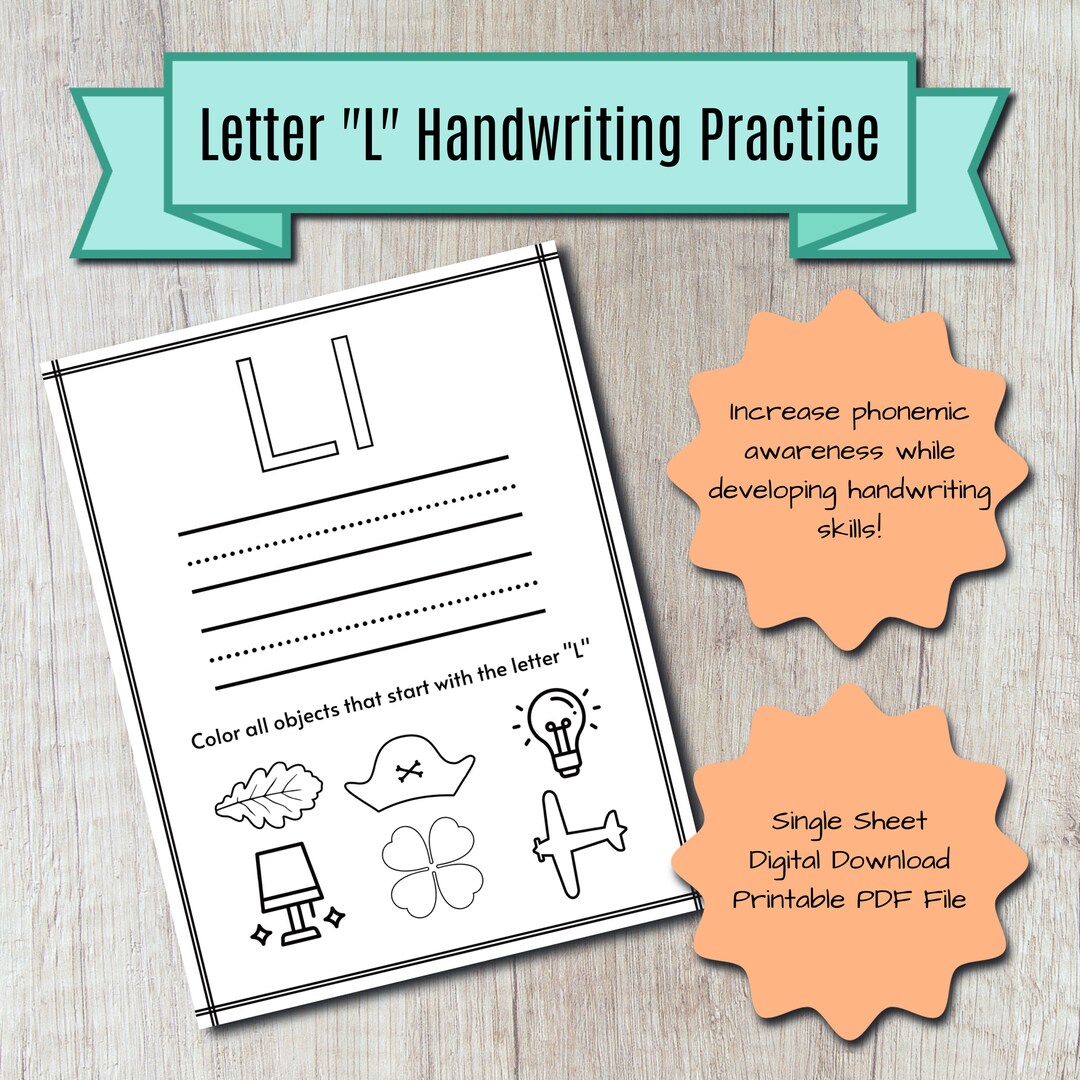 Letter l Traceable Handwriting Practice I Individual Letter Coloring ...