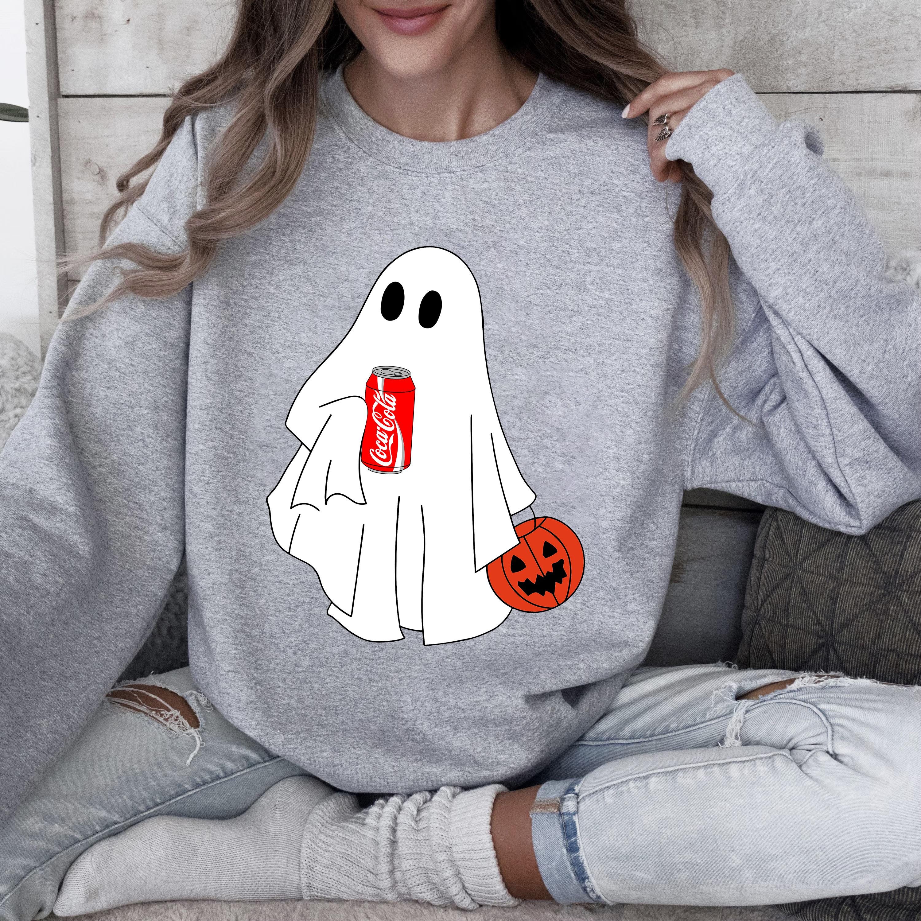 Halloween Diet Coca Png, Funny Ghost Crewneck, Halloween Gifts, Spooky ...