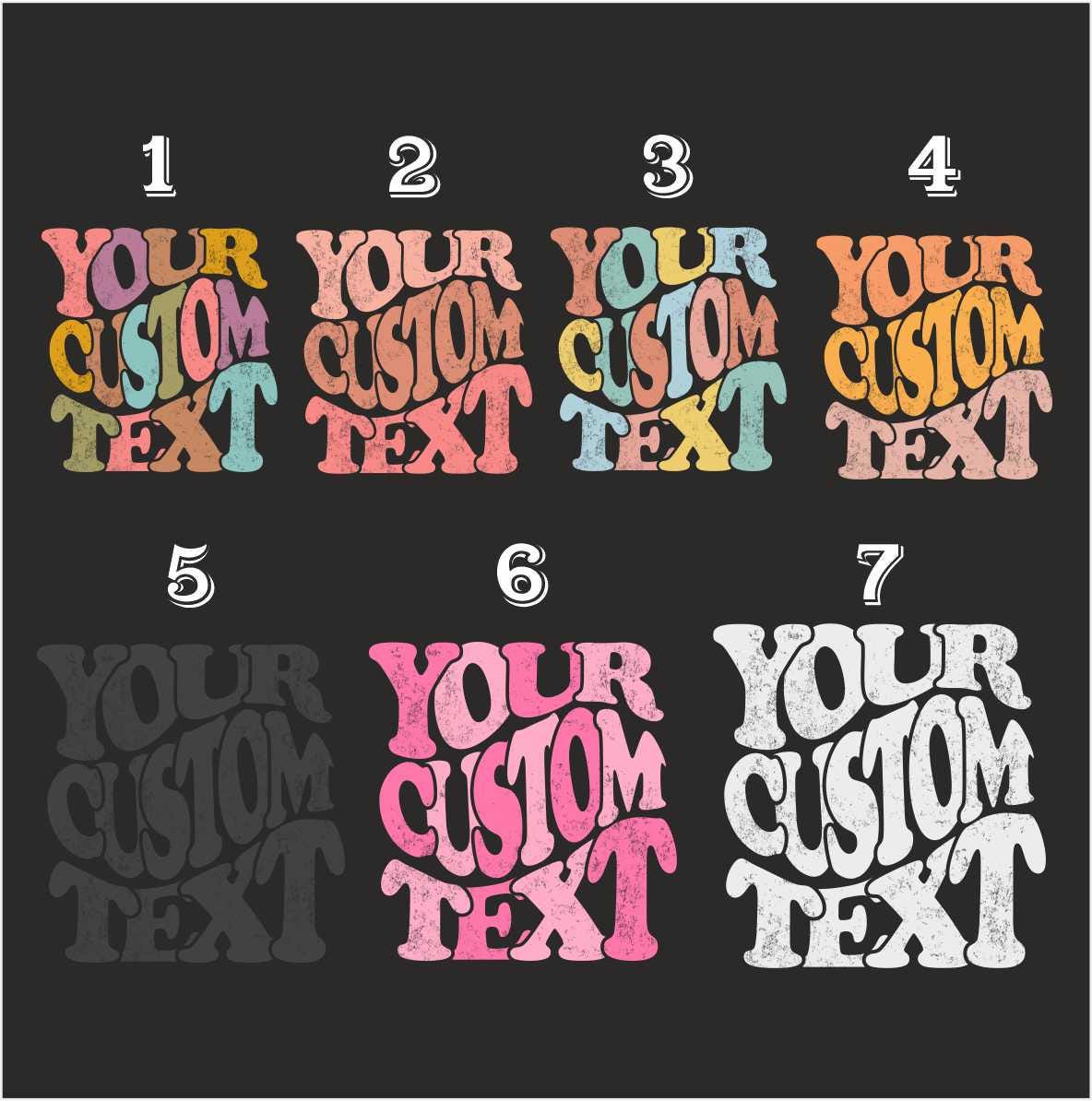 Custom Wavy Stacked Png, Custom Wavy Text Png, Personalized Text ...