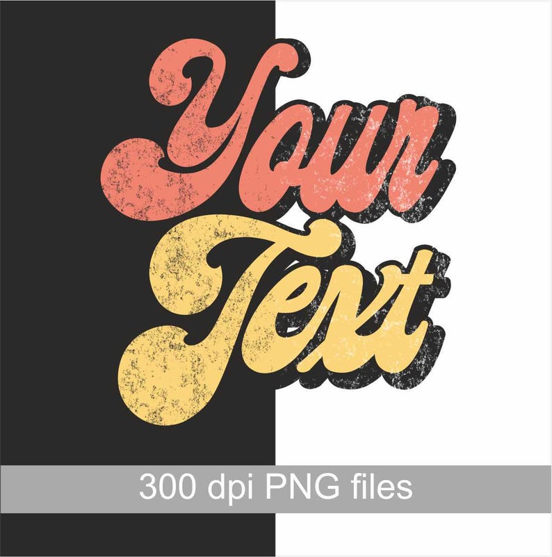 Custom Retro Text Png, Custom Text Png, Custom Name Png, Retro ...