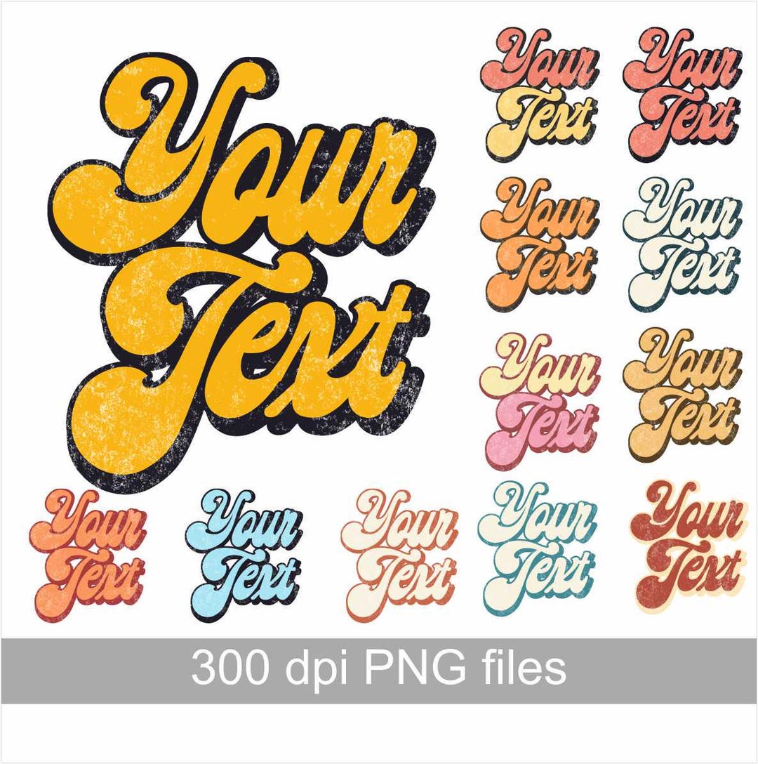 Custom Retro Text Png, Custom Text Png, Custom Name Png, Retro ...