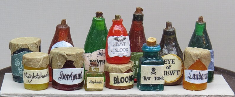TUTORIAL Making Realistic Miniature Potion Bottles, Jars and Pantry Items With BONUS PDF - Etsy