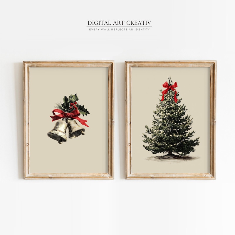 Christmas Art Set of Two - Etsy