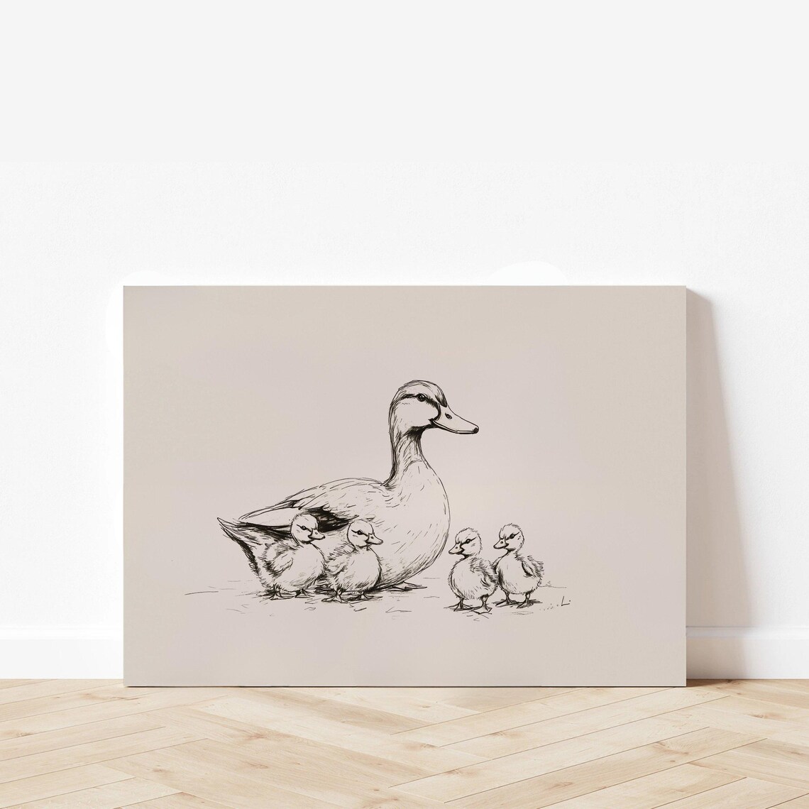 Rustic Duck Family Print | Classic Duck Gosling Artwork | Vintage Duck ...