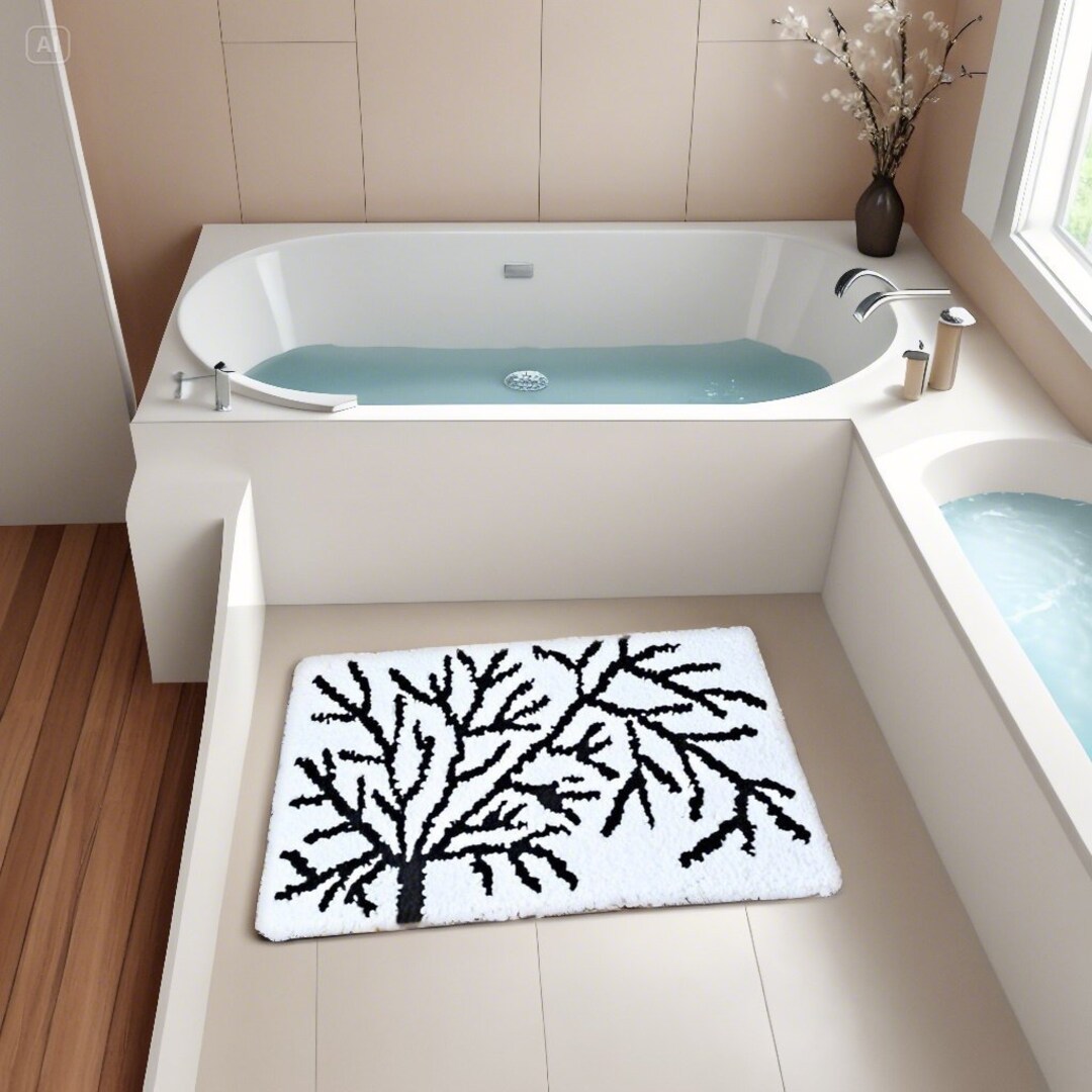 Custom Handmade Tree Branches Bath Mat - Decorative Rug for Floor, Door ...
