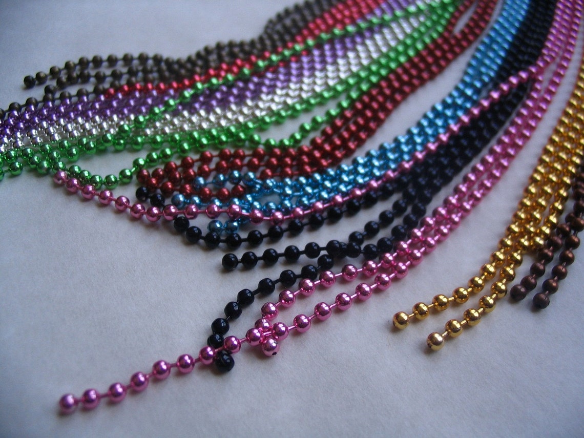 5pc...2.4mm Colored Ball Chains. Mix and Match Any Color. Great for ...