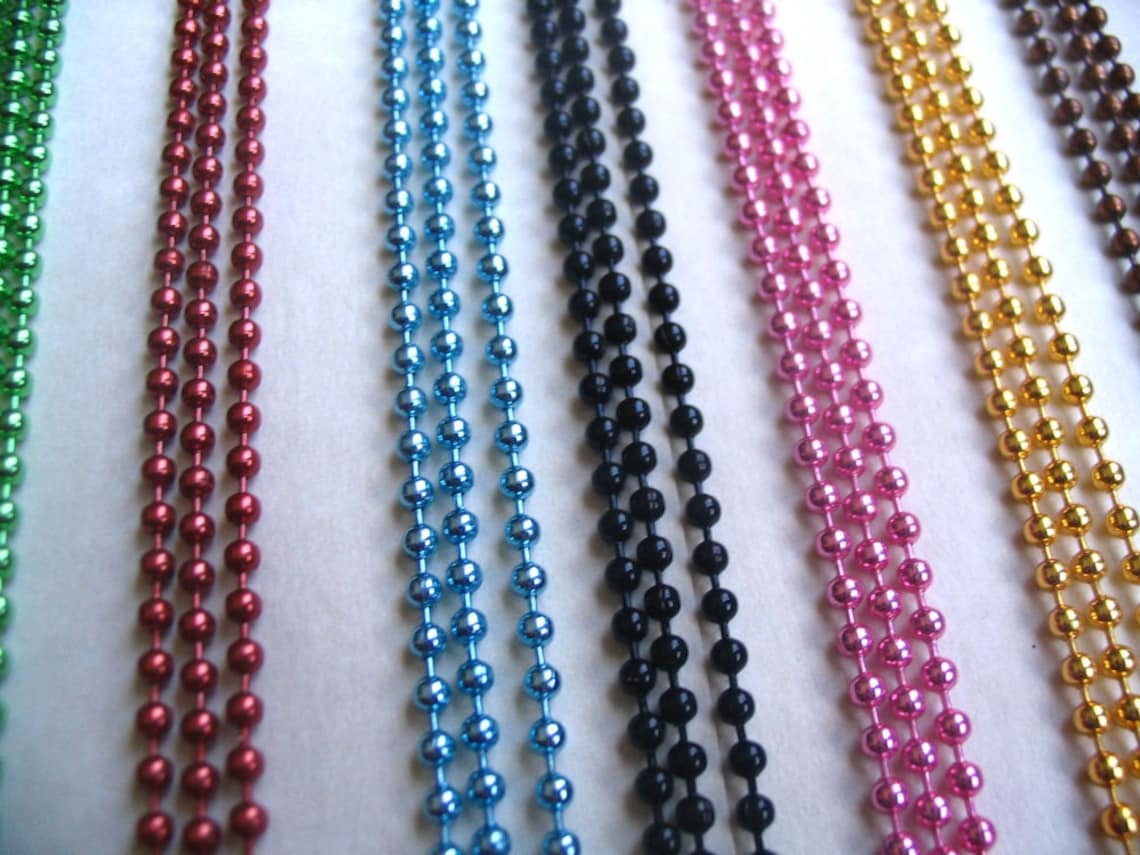 25 Colored Ball Chains. Mix and Match Any Color. Great for - Etsy