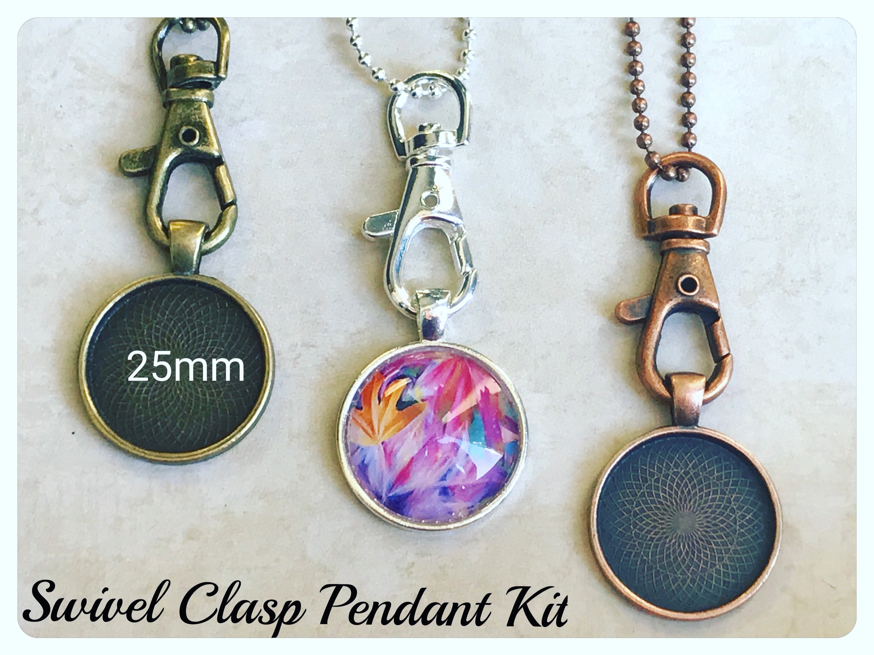 10pk...necklace Kit...swivel Clasp Chains Glass and Pendant | Etsy