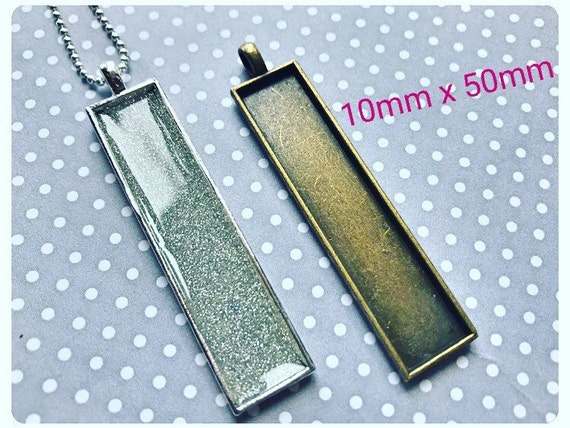 20pc...10x50mm Rectangle Bezel Pendant Tray...Comes in Brass | Etsy
